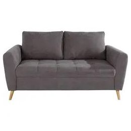 2-Sitzer Home Affaire "Blackburn II" Sofas Gr. B/H/T: 160cm x 90cm x 92cm, Struktur fein, grau (anthrazit) Mit Kaltschaumpolsterung bis 140 kg belastbar