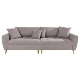 Big-Sofa Home Affaire "Blackburn II" Sofas Gr. B/H/T: 264cm x 90cm x 107cm, Luxus-Microfaser Lederoptik, grau (taupe) Mit Kaltschaumpolsterung bis 140 kg belastbar