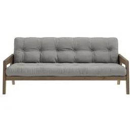 Schlafsofa KARUP DESIGN Sofas Gr. B/H/T: 204cm x 40cm x 90cm, Gestell: Carob Brown, grau Mit Holzstruktur, inkl. Futonmatratze, Liegefläche 130x190 cm