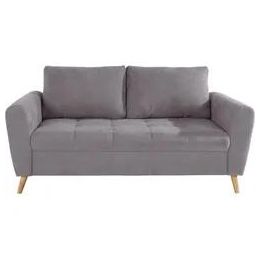 2,5-Sitzer Home Affaire "Blackburn II" Sofas Gr. B/H/T: 181cm x 90cm x 92cm, Struktur fein, grau (hellgrau) Mit Kaltschaumpolsterung bis 140 kg belastbar