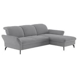 Sit & More Ecksofa SIT & MORE "Leandro L-Form" Sofas Gr. B/H/T: 267cm x 88cm x 200cm, Luxus-Microfaser Euphoria, Recamiere rechts, mit Sitztiefenverstellung-mit Kopfteilverstellung-mit Armlehnfunktion-mit Bettfunktion-mit Bettkasten, grau Wahlweise mit Bett-, Kopfteil - und Armlehnfunktion, sowie Bettkasten