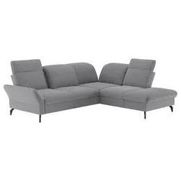 Sit & More Ecksofa SIT & MORE "Leandro L-Form" Sofas Gr. B/H/T: 288cm x 88cm x 242cm, Luxus-Microfaser Euphoria, Ottomane rechts, mit Sitztiefenverstellung-mit Kopfteilverstellung-mit Armlehnfunktion-mit Bettfunktion-mit Stauraum, grau Wahlweise mit Bett-, Kopfteil - und Armlehnfunktion, sowie Stauraum