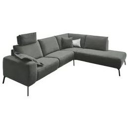 Ecksofa Inosign "Bellini L-Form" Sofas Gr. B/H/T: 263cm x 85cm x 90cm, Luxus-Microfaser weich, Recamiere rechts, grau (anthrazit) incl. motorischer Relaxfunktio, wahlweise Easy Care-Bezug