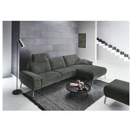 Ecksofa Inosign "Bellini L-Form" Sofas Gr. B/H/T: 297cm x 85cm x 90cm, Chenille, Ottomane rechts, grau (graphit) teilmotorische Relaxfunktion an 1 Element, klappbare Armlehnen