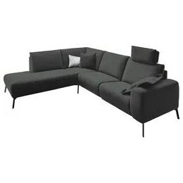 Ecksofa Inosign "Bellini L-Form" Sofas Gr. B/H/T: 263cm x 85cm x 90cm, Easy care, Recamiere links, grau (anthrazit) incl. motorischer Relaxfunktio, wahlweise Easy Care-Bezug