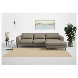 Ecksofa Trendmanufaktur "Lumber Jack, elegantes Designsofa, L-Form" Sofas Gr. B/H/T: 280cm x 85cm x 167cm, Struktur, Recamiere rechts-Bettfunktion links, mit Bettfunktion-mit Bettkasten, braun (schlamm) wahlweise mit Bettfunktion u. Bettkasten