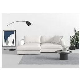 Ecksofa Trendmanufaktur "Bourbon" Sofas Gr. B/H/T: 250 cm x 84 cm x 176 cm, Struktur fein, mega-Recamiere links, weiß (silver) mit extra hohem Sitzkomfort, auch in Cord erhältlich