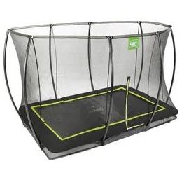 Gartentrampolin EXIT "Silhouette Ground" Trampoline Gr. B: 244cm, schwarz Kinder BxT: 244x366 cm, mit Sicherheitsnetz