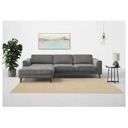 Ecksofa Trendmanufaktur "Lumber Jack, elegantes Designsofa, L-Form" Sofas Gr. B/H/T: 280cm x 85cm x 167cm, Cord, Recamiere links-Bettfunktion rechts, mit Bettfunktion-mit Bettkasten, grau (granit grey) wahlweise mit Bettfunktion u. Bettkasten