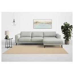 Ecksofa Trendmanufaktur "Lumber Jack, elegantes Designsofa, L-Form" Sofas Gr. B/H/T: 280cm x 85cm x 167cm, Struktur, Recamiere rechts-Bettfunktion links, mit Bettfunktion-mit Bettkasten, weiß (silber) wahlweise mit Bettfunktion u. Bettkasten