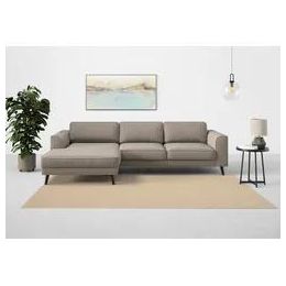 Ecksofa Trendmanufaktur "Lumber Jack, elegantes Designsofa, L-Form" Sofas Gr. B/H/T: 280cm x 85cm x 167cm, Struktur weich, Recamiere links, ohne Bettfunktion-ohne Bettkasten, grau (taupe grey) wahlweise mit Bettfunktion u. Bettkasten