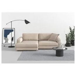 Ecksofa Trendmanufaktur "Bourbon" Sofas Gr. B/H/T: 250 cm x 84 cm x 176 cm, Struktur fein, mega-Recamiere links, grau (taupe) mit extra hohem Sitzkomfort, auch in Cord erhältlich