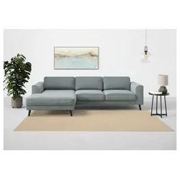 Ecksofa Trendmanufaktur "Lumber Jack, elegantes Designsofa, L-Form" Sofas Gr. B/H/T: 280cm x 85cm x 167cm, Cord, Recamiere links-Bettfunktion rechts, mit Bettfunktion-mit Bettkasten, blau (aqua glas) wahlweise mit Bettfunktion u. Bettkasten