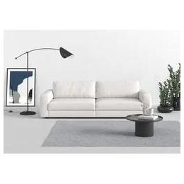 Big-Sofa Trendmanufaktur "Bourbon" Sofas Gr. B/H/T: 264cm x 84cm x 126cm, Struktur fein, XXL mit Sitztiefenverstellung, weiß (silber) extra tiefe Sitzfläche, wahlweise mit Sitztiefenverstellung bestellbar