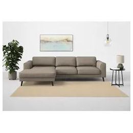 Ecksofa Trendmanufaktur "Lumber Jack, elegantes Designsofa, L-Form" Sofas Gr. B/H/T: 280cm x 85cm x 167cm, Struktur, Recamiere links, ohne Bettfunktion-ohne Bettkasten, braun (schlamm) wahlweise mit Bettfunktion u. Bettkasten