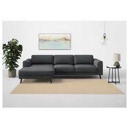 Ecksofa Trendmanufaktur "Lumber Jack, elegantes Designsofa, L-Form" Sofas Gr. B/H/T: 280cm x 85cm x 167cm, Struktur, Recamiere links, ohne Bettfunktion-ohne Bettkasten, grau (anthrazit) wahlweise mit Bettfunktion u. Bettkasten