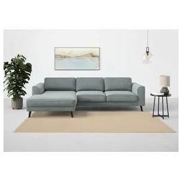 Ecksofa Trendmanufaktur "Lumber Jack, elegantes Designsofa, L-Form" Sofas Gr. B/H/T: 280cm x 85cm x 167cm, Cord, Recamiere links, ohne Bettfunktion-ohne Bettkasten, blau (aqua glas) wahlweise mit Bettfunktion u. Bettkasten