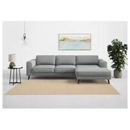 Ecksofa Trendmanufaktur "Lumber Jack, elegantes Designsofa, L-Form" Sofas Gr. B/H/T: 280cm x 85cm x 167cm, Struktur weich, Recamiere rechts-Bettfunktion links, mit Bettfunktion-mit Bettkasten, grau (grey pinstripe) wahlweise mit Bettfunktion u. Bettkasten