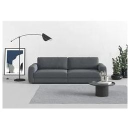 Big-Sofa Trendmanufaktur "Bourbon" Sofas Gr. B/H/T: 264 cm x 84 cm x 126 cm, Struktur fein, XXL mit Sitztiefenverstellung, grau (dark grey) extra tiefe Sitzfläche, wahlweise mit Sitztiefenverstellung bestellbar