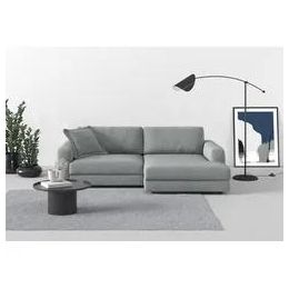 Ecksofa Trendmanufaktur "Bourbon" Sofas Gr. B/H/T: 250 cm x 84 cm x 176 cm, Struktur weich, mega-Recamiere rechts, grau (grey pinstripe) mit extra hohem Sitzkomfort, auch in Cord erhältlich