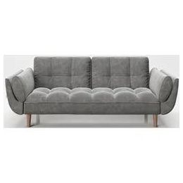 Schlafsofa Playboy "Scarlett" Sofas Gr. B/H/T: 215cm x 81,5cm x 84,5cm, Polyester, grau (anthrazit) Schlafsofa