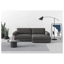 Ecksofa Trendmanufaktur "Bourbon" Sofas Gr. B/H/T: 250 cm x 84 cm x 176 cm, Struktur weich, mega-Recamiere rechts, grau (beluga) mit extra hohem Sitzkomfort, auch in Cord erhältlich