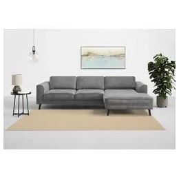 Ecksofa Trendmanufaktur "Lumber Jack, elegantes Designsofa, L-Form" Sofas Gr. B/H/T: 280cm x 85cm x 167cm, Cord, Recamiere rechts, ohne Bettfunktion-ohne Bettkasten, grau (granit grey) wahlweise mit Bettfunktion u. Bettkasten