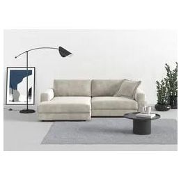 Ecksofa Trendmanufaktur "Bourbon, Designsofa mit tollem Sitzkomfort, L-Form" Sofas Gr. B/H/T: 250 cm x 84 cm x 176 cm, Breitcord, mega-Recamiere links, XXL mit Sitztiefenverstellung, beige (sand) extra tiefe Sitzfläche, wahlweise mit Sitztiefenverstellung