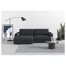 Ecksofa Trendmanufaktur "Bourbon" Sofas Gr. B/H/T: 250 cm x 84 cm x 176 cm, Struktur fein, mega-Recamiere links, grau (graphite) mit extra hohem Sitzkomfort, auch in Cord erhältlich