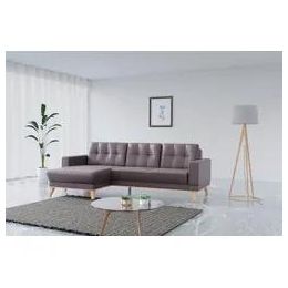 Sit & More Ecksofa SIT & MORE "Lavida L-Form" Sofas Gr. B/H/T: 279cm x 90cm x 167cm, Microfaser, Recamiere links, mit Kipper-mit Bettkasten-3 Rückenkissen-belastbar bis 495 kg, grau (hellgrau) wahlweise mit Kippfunktion und Bettkasten