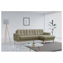 Sit & More Ecksofa SIT&MORE "Lavida L-Form" Sofas Gr. B/H/T: 279 cm x 90 cm x 167 cm, Flachgewebe, Recamiere rechts, mit Kipper-mit Bettkasten-3 Rückenkissen-belastbar bis 495 kg, grün wahlweise mit Kippfunktion und Bettkasten