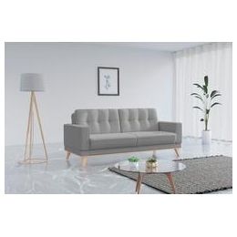 Sit & More 3-Sitzer SIT & MORE "Lavida" Sofas Gr. B/H/T: 215cm x 90cm x 97cm, Flachgewebe, ohne Kipper und Bettkasten, grau (hellgrau)