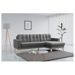 Sit & More Ecksofa SIT&MORE "Lavida L-Form" Sofas Gr. B/H/T: 279 cm x 90 cm x 167 cm, Luxus-Microfaser Euphoria, Recamiere rechts, mit Kipper-mit Bettkasten-3 Rückenkissen-belastbar bis 495 kg, grau (grey) wahlweise mit Kippfunktion und Bettkasten