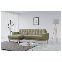 Sit & More Ecksofa SIT&MORE "Lavida L-Form" Sofas Gr. B/H/T: 279 cm x 90 cm x 167 cm, Flachgewebe, Recamiere links, ohne Kipper-ohne Bettkasten-3 Rückenkissen-belastbar bis 495 kg, grün wahlweise mit Kippfunktion und Bettkasten