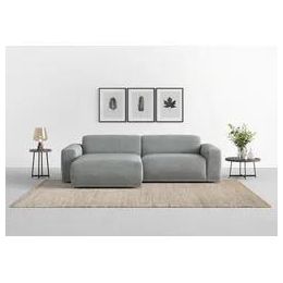 Ecksofa Trendmanufaktur "Braga, mit hochwertigem Kaltschaum, L-Form, in Cord erhältlich" Sofas Gr. B/H/T: 255cm x 72cm x 160cm, Struktur weich LENNON, Recamiere links, grün (winter moss) modernes Sofa, Couch mit hohem Sitzkomfort, 25572160 cm (BHT)