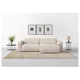 Ecksofa Trendmanufaktur "Braga, mit hochwertigem Kaltschaum, L-Form, in Cord erhältlich" Sofas Gr. B/H/T: 255cm x 72cm x 160cm, Struktur LORD, Recamiere rechts, grau (dove) modernes Sofa, Couch mit hohem Sitzkomfort, 25572160 cm (BHT)