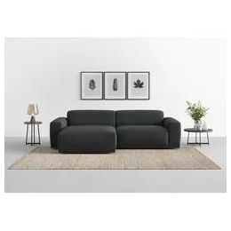 Ecksofa Trendmanufaktur "Braga, mit hochwertigem Kaltschaum, L-Form, in Cord erhältlich" Sofas Gr. B/H/T: 255cm x 72cm x 160cm, Struktur LORD, Recamiere links, grau (anthrazit) modernes Sofa, Couch mit hohem Sitzkomfort, 25572160 cm (BHT)