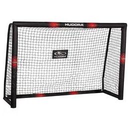 Fußballtor Hudora "Pro Tect 180/240/300" Gr. 3, schwarz (schwarz, rot), Sport-Tore, B/H/L: 120cm x 200cm x 300cm, Stahl, B:120cm