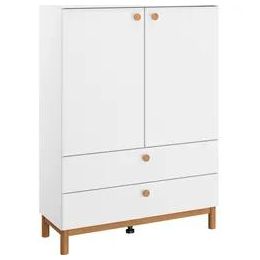 Kommode Rauch "Freyja" Sideboards Gr. B/H/T: 93,0cm x 130,0cm x 42,0cm, 2 St., weiß mit natürlichen Massivholzgriffen