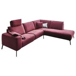 Ecksofa Inosign "Bellini L-Form" Sofas Gr. B/H/T: 263cm x 85cm x 90cm, Easy care, Recamiere rechts, rot (dunkelrot) incl. motorischer Relaxfunktio, wahlweise Easy Care-Bezug