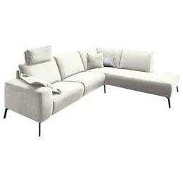 Ecksofa Inosign "Bellini L-Form" Sofas Gr. B/H/T: 263cm x 85cm x 90cm, Easy care, Recamiere rechts, weiß incl. motorischer Relaxfunktio, wahlweise Easy Care-Bezug