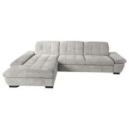 Ecksofa Alina "Salima" Sofas Gr. B/H/T: 271cm x 90cm x 204cm, Chenille GFS, Recamiere links, mit Bettfunktion, grau (steingrau gfs 39) Inklusive Rückenlehnenverstellung