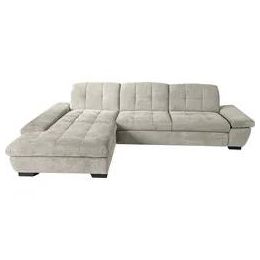 Ecksofa Alina "Salima" Sofas Gr. B/H/T: 271cm x 90cm x 204cm, Chenille GFS, Recamiere links, mit Bettfunktion, grau (kieselgrau gfs 19) Inklusive Rückenlehnenverstellung