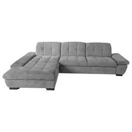 Ecksofa Alina "Salima" Sofas Gr. B/H/T: 297cm x 90cm x 204cm, Chenille GFS, Recamiere links, mit Bettfunktion, grau (grau gfs 79) Inklusive Rückenlehnenverstellung