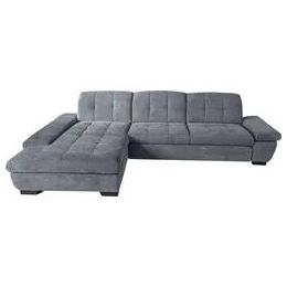 Ecksofa Alina "Salima" Sofas Gr. B/H/T: 271cm x 90cm x 204cm, Chenille GFS, Recamiere links, mit Bettfunktion, blau (blaugrau gfs 86) Inklusive Rückenlehnenverstellung