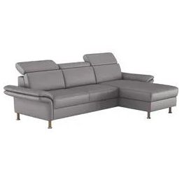 Ecksofa Home Affaire "Calypso L-Form", grau (hellgrau), B:260cm H:85cm T:172cm, 100% Polyester, Sofas, mit motorischen Funktionen im Sofa und Recamiere