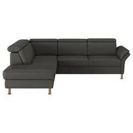 Ecksofa Home Affaire "Calypso L-Form" Sofas Gr. B/H/T: 259cm x 85cm x 227cm, Luxus-Microfaser, Ottomane links, ohne Kopfteilverstellung-ohne Armteilfunktion-ohne Bettfunktion-ohne Stauraum-ohne Relaxfunktion im Sofa 2,5- Sitzer, grau (anthrazit) mit Relaxfunktion motorisch im Sofa 2,5- Sitzer