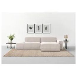 Ecksofa Trendmanufaktur "Braga, mit hochwertigem Kaltschaum, L-Form, in Cord erhältlich" Sofas Gr. B/H/T: 275cm x 72cm x 160cm, Breitcord RIBBON, Recamiere rechts, beige (sand) modernes Sofa, Couch mit hohem Sitzkomfort, 27572160 cm (BHT) Bestseller