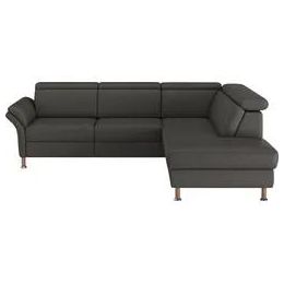 Ecksofa Home Affaire "Calypso L-Form" Sofas Gr. B/H/T: 259cm x 85cm x 227cm, Luxus-Microfaser, Ottomane rechts, mit Kopfteilverstellung-mit Armteilfunktion-ohne Bettfunktion-ohne Stauraum-mit Relaxfunktion im Sofa 2,5- Sitzer, grau (anthrazit) mit Relaxfunktion motorisch im Sofa 2,5- Sitzer