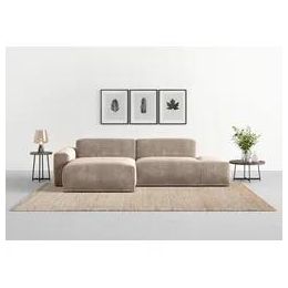 Ecksofa Trendmanufaktur "Braga, mit hochwertigem Kaltschaum, L-Form, in Cord erhältlich" Sofas Gr. B/H/T: 275cm x 72cm x 160cm, Breitcord RIBBON, Recamiere links, beige modernes Sofa, Couch mit hohem Sitzkomfort, 27572160 cm (BHT) Bestseller